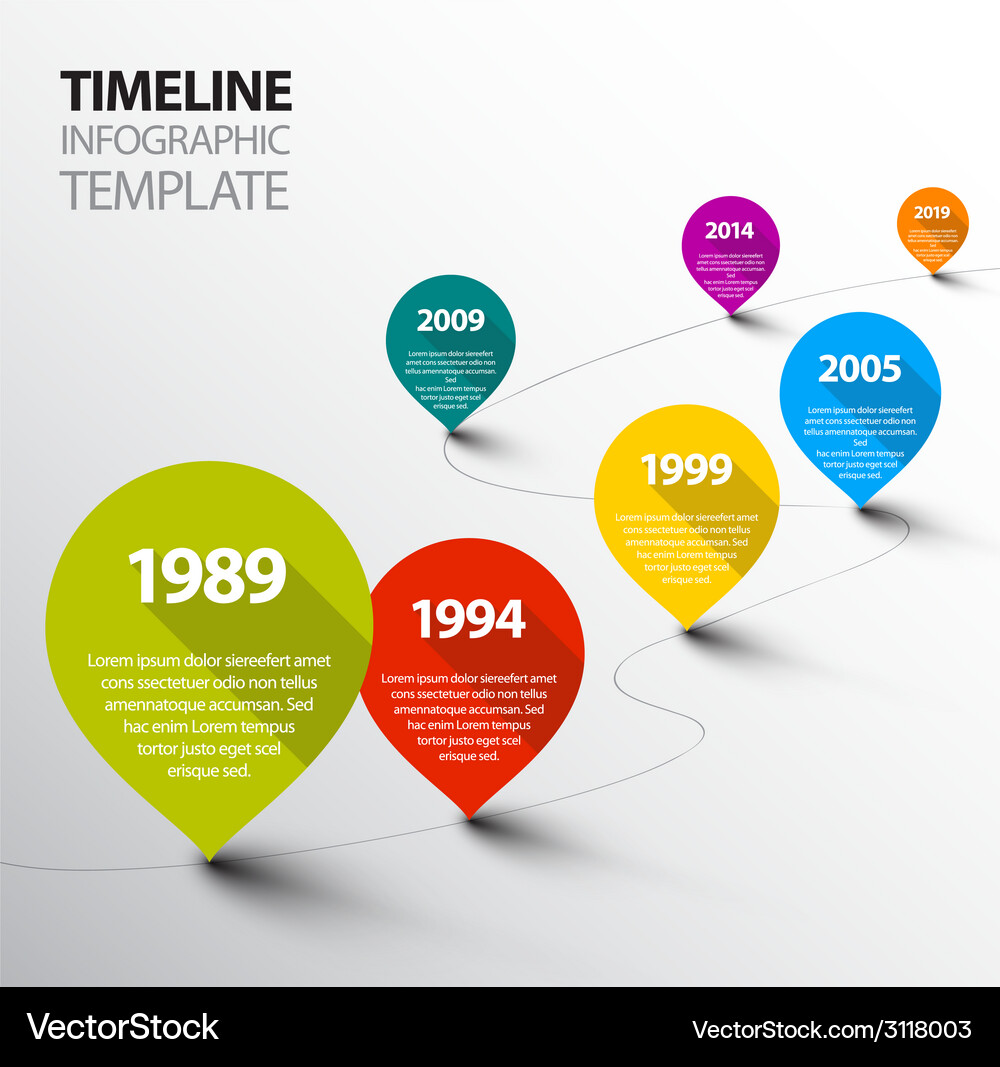 Retro Timeline Template with Pointers Royalty Free Vector