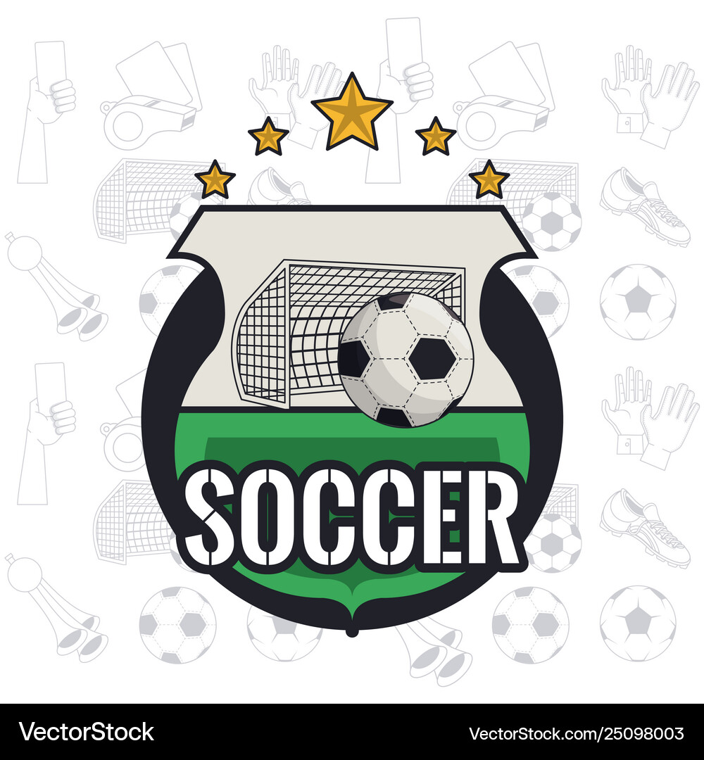 Soccer sport game card Royalty Free Vector Image