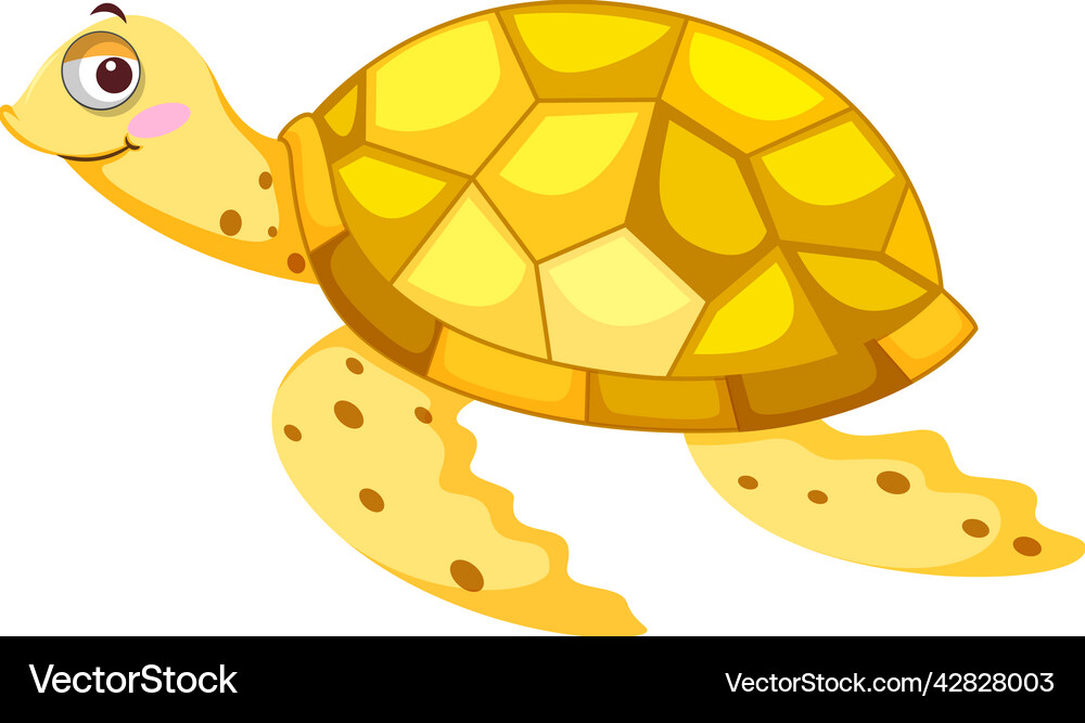 Yellow turtle in cartoon character Royalty Free Vector Image