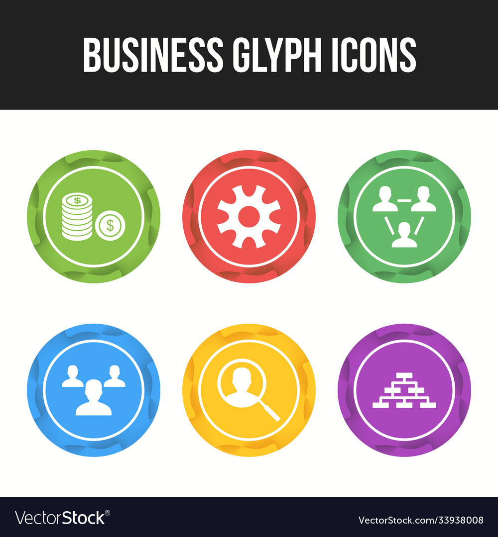 Beautiful 6 icons pack business Royalty Free Vector Image