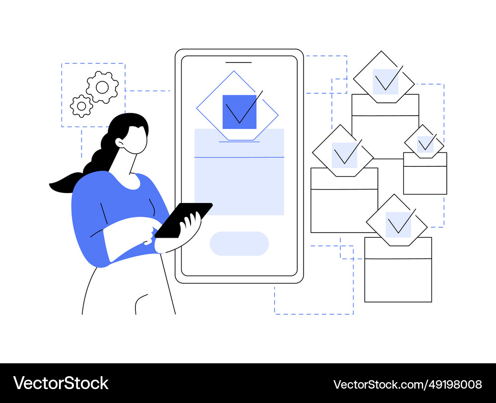 Blockchain voting mechanism isolated cartoon Vector Image