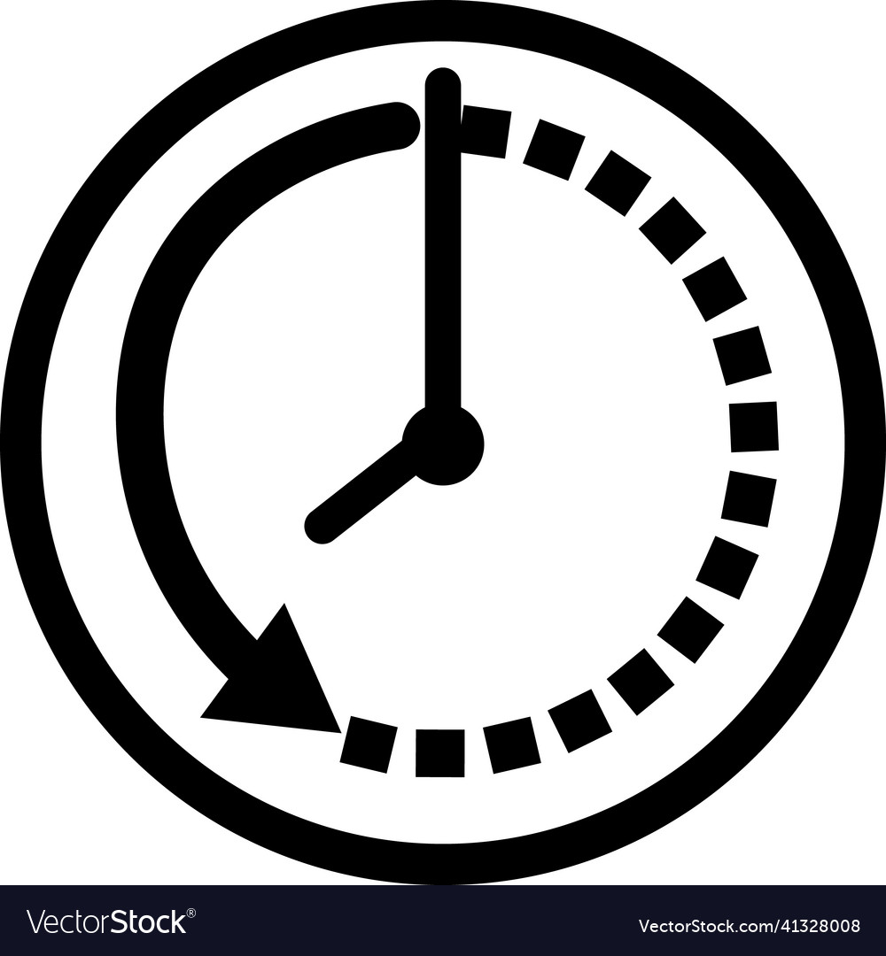 Clock going backwards on white background Vector Image