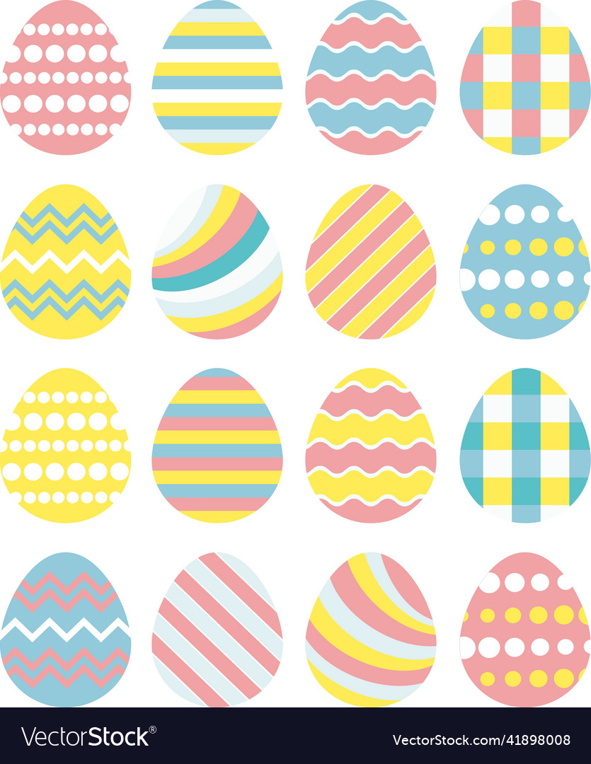 Easter eggs set Royalty Free Vector Image - VectorStock