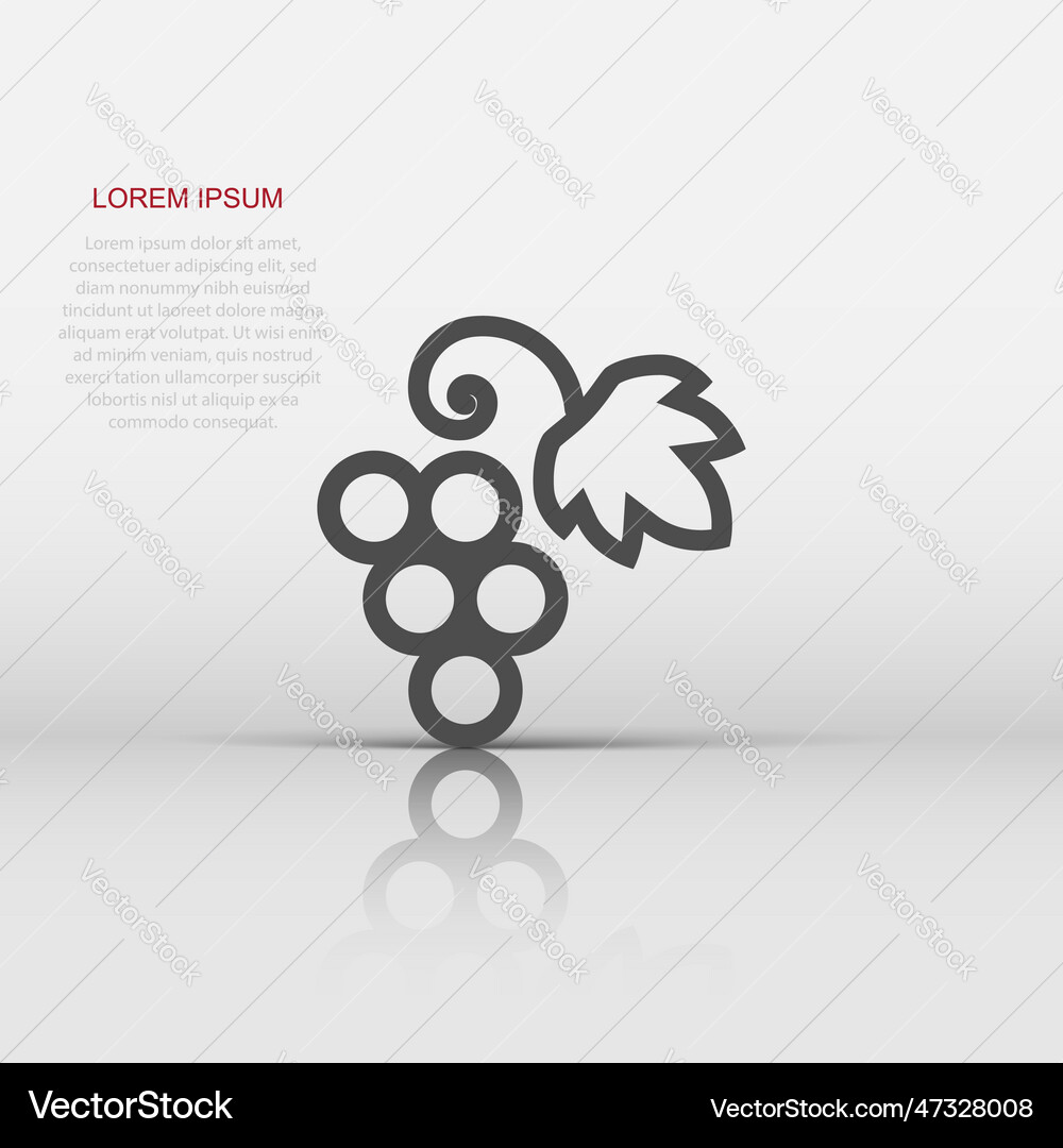 Grape fruits sign icon in flat style grapevine Vector Image