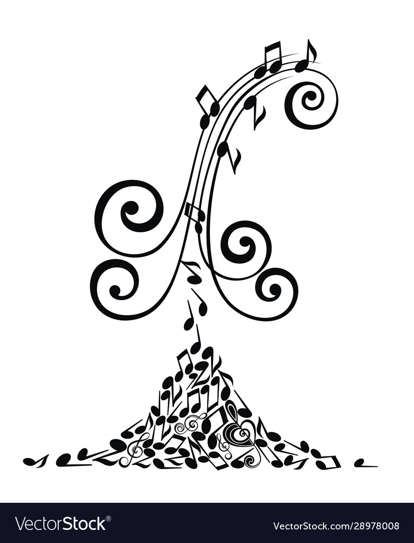 Music notes waves Royalty Free Vector Image - VectorStock