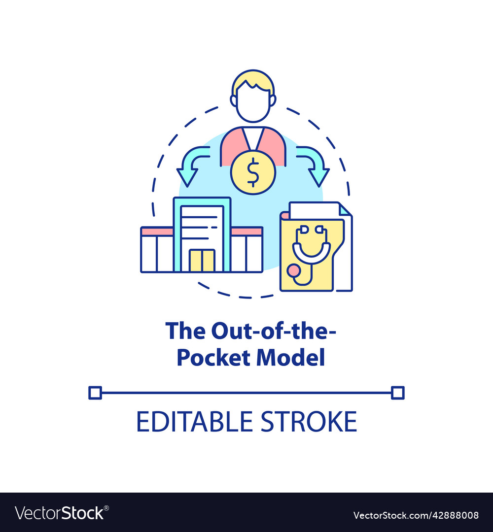 Out-of-the-pocket model concept icon Royalty Free Vector Out-of-the-pocket model concept icon Royalty Free Vector