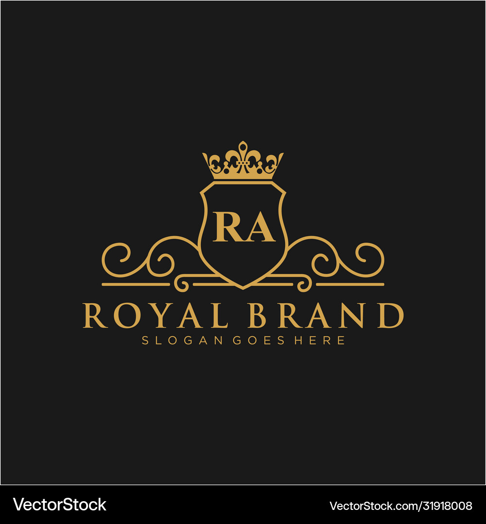 Ra letter initial luxurious brand logo template Vector Image