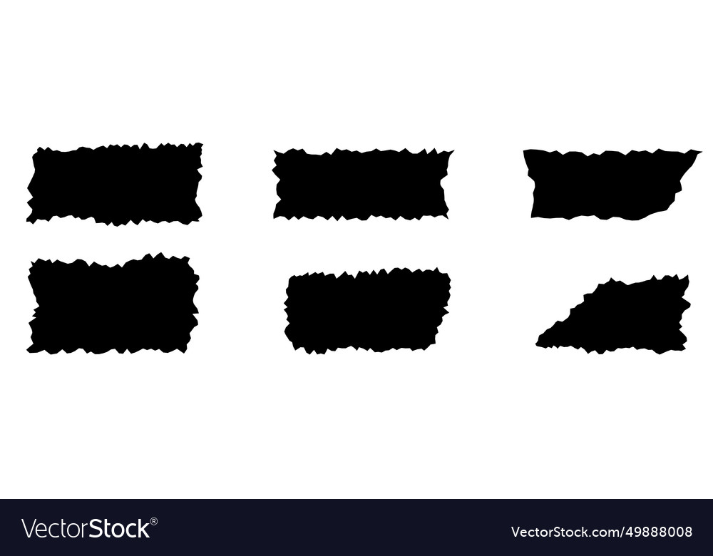 Rectangular paper silhouettes with torn edges Vector Image