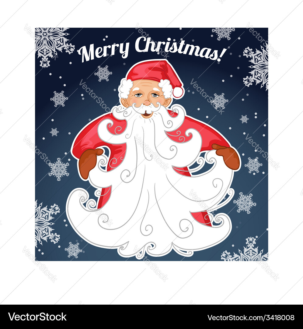 Santa claus with christmas tree made from his Vector Image