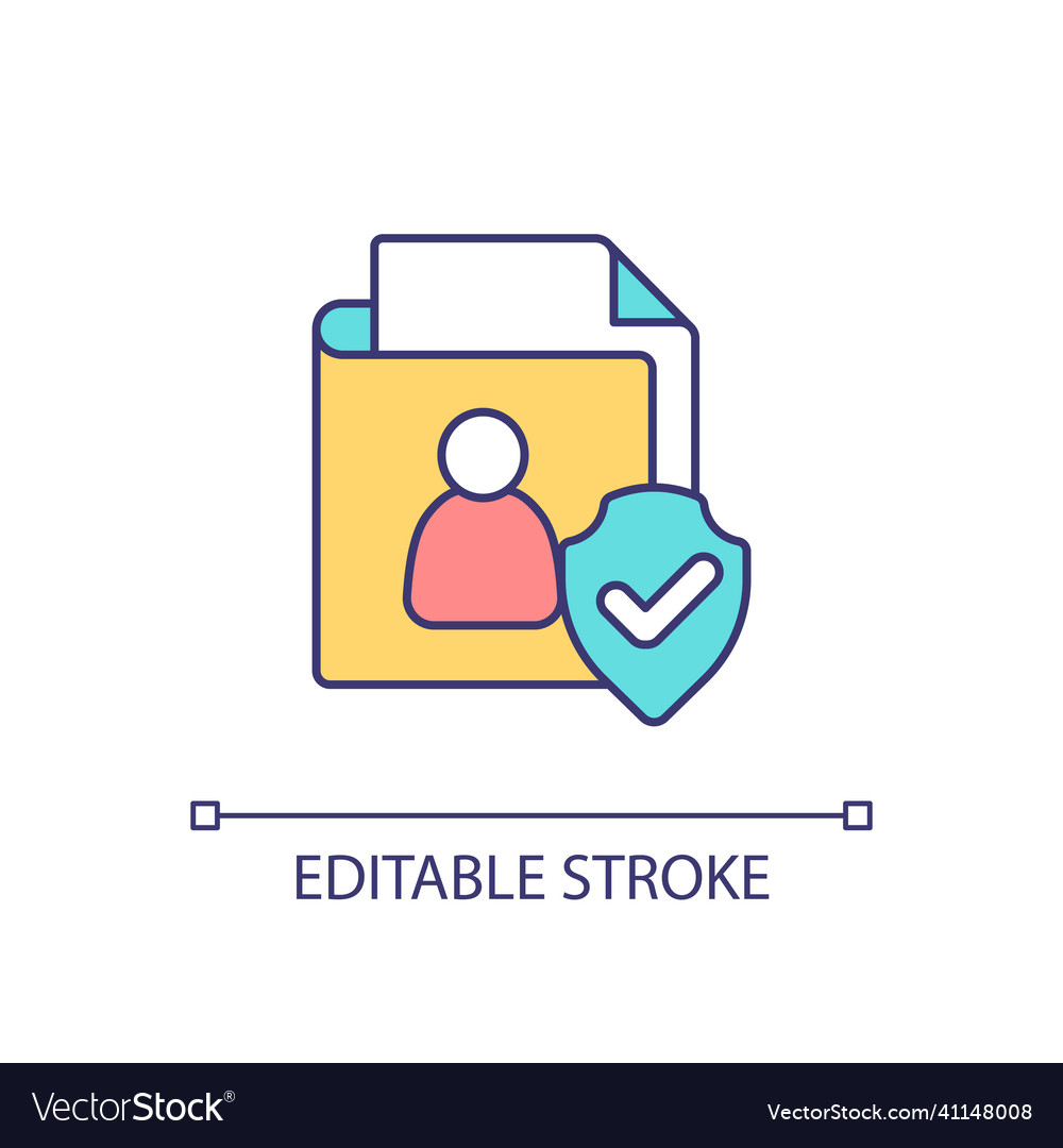 Sensitive data protection rgb color icon Vector Image Sensitive data protection rgb color icon Vector Image