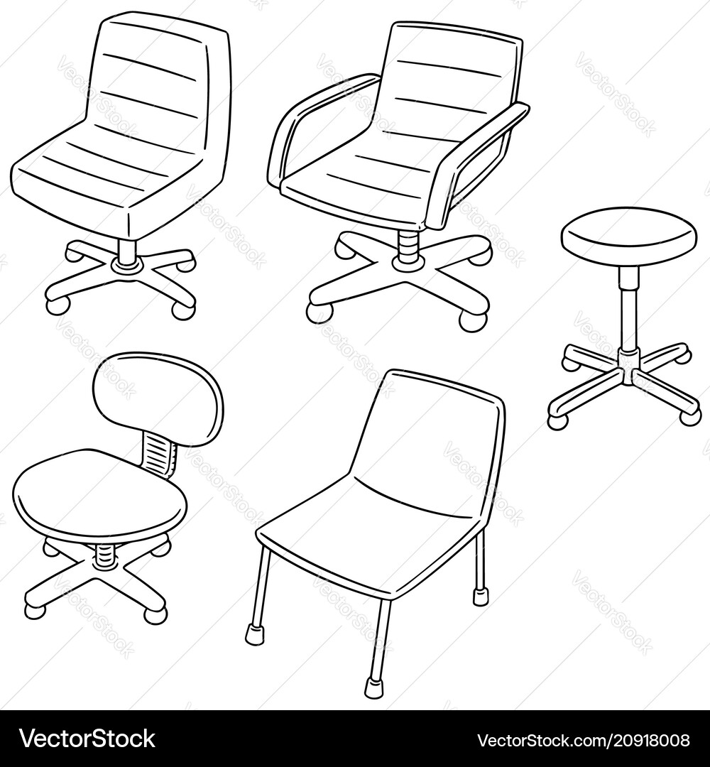 Set of chair Royalty Free Vector Image - VectorStock