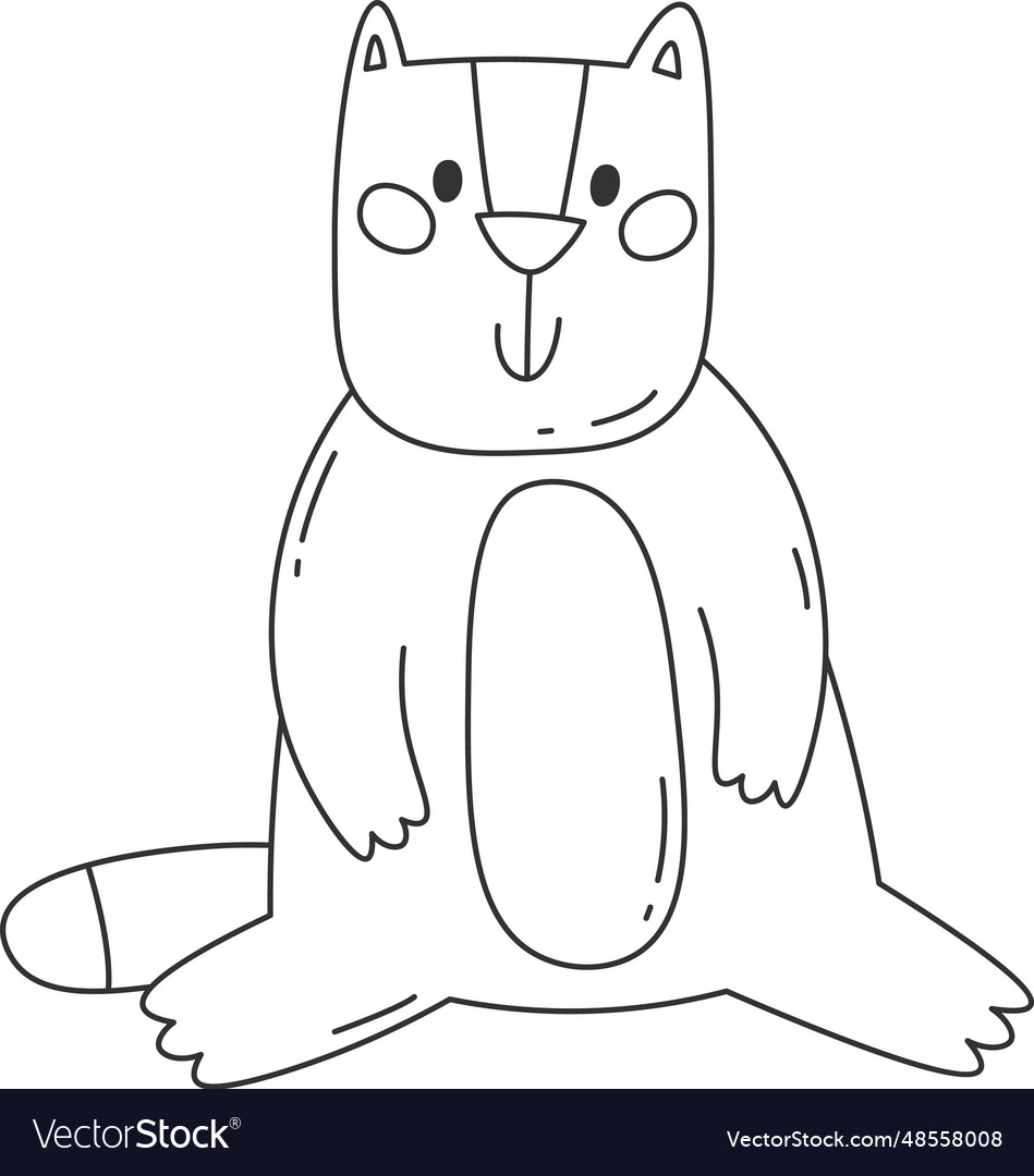 Sitting cat lined Royalty Free Vector Image - VectorStock