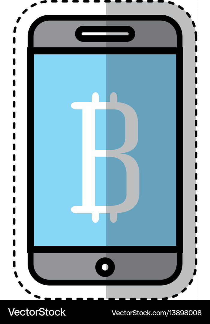 Smartphone with bitcoin icon Royalty Free Vector Image