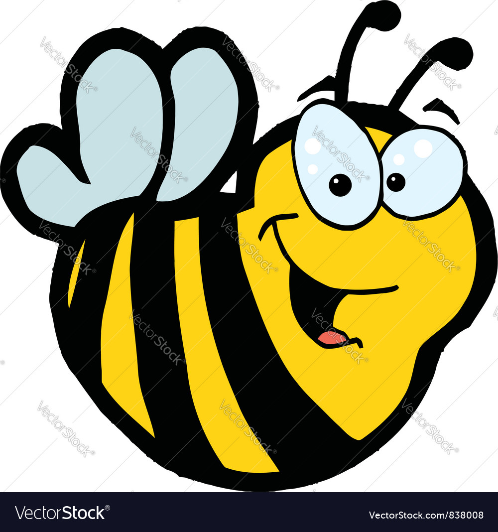 Smiling bee Royalty Free Vector Image - VectorStock
