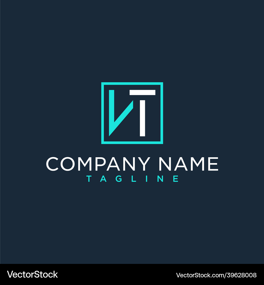 Vt tv initial logo luxury design inspiration Vector Image