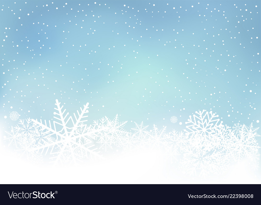 Winter blue sky background with snow Royalty Free Vector
