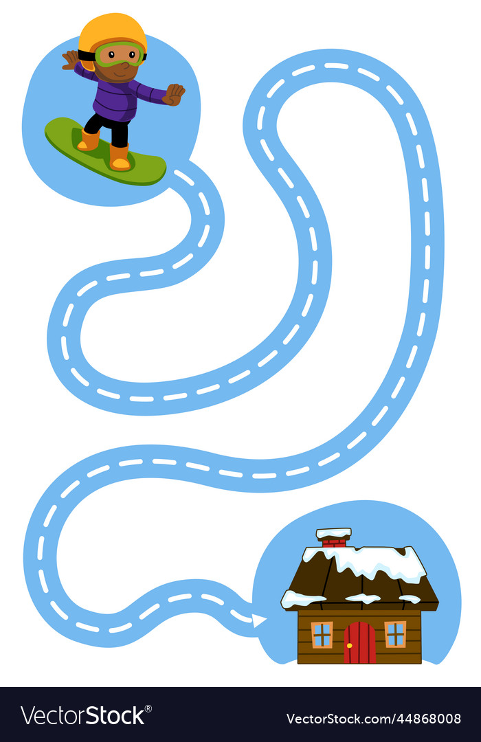 Winter Trace & Write Activity for Kids Vector Image