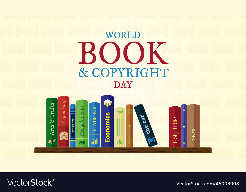 World book copyright day background design Vector Image