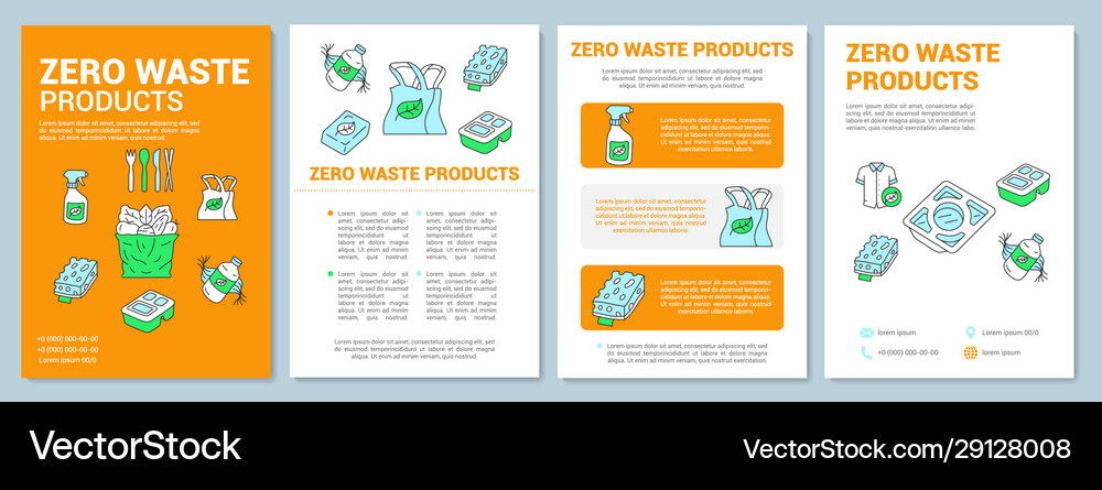 Zero waste products brochure template layout Vector Image
