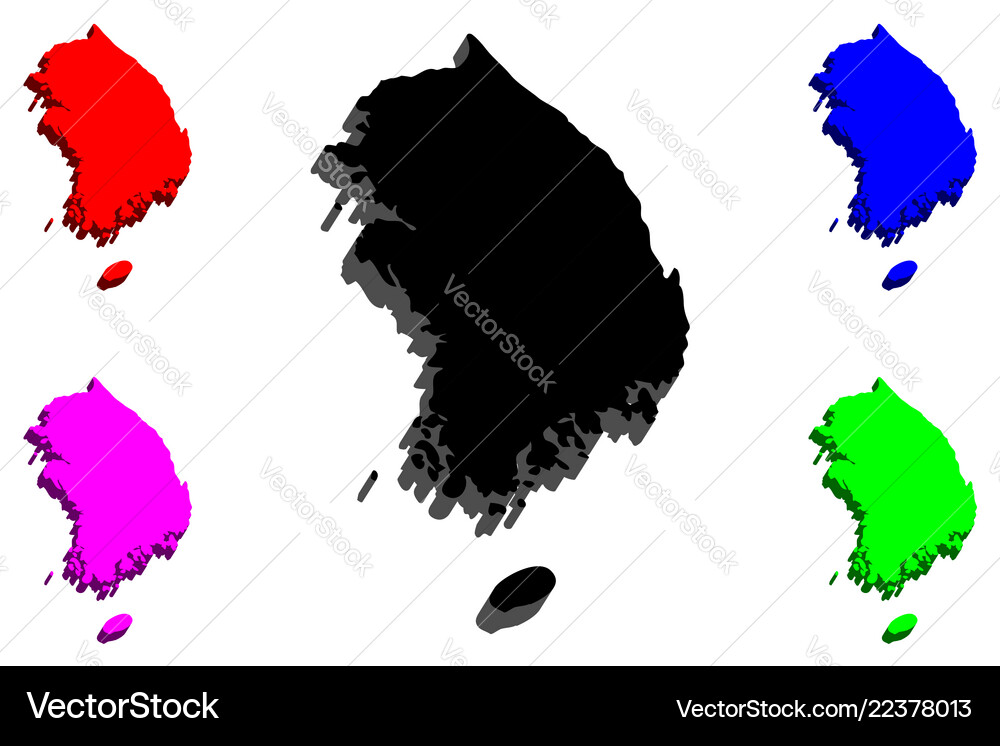 3d map of south korea Royalty Free Vector Image