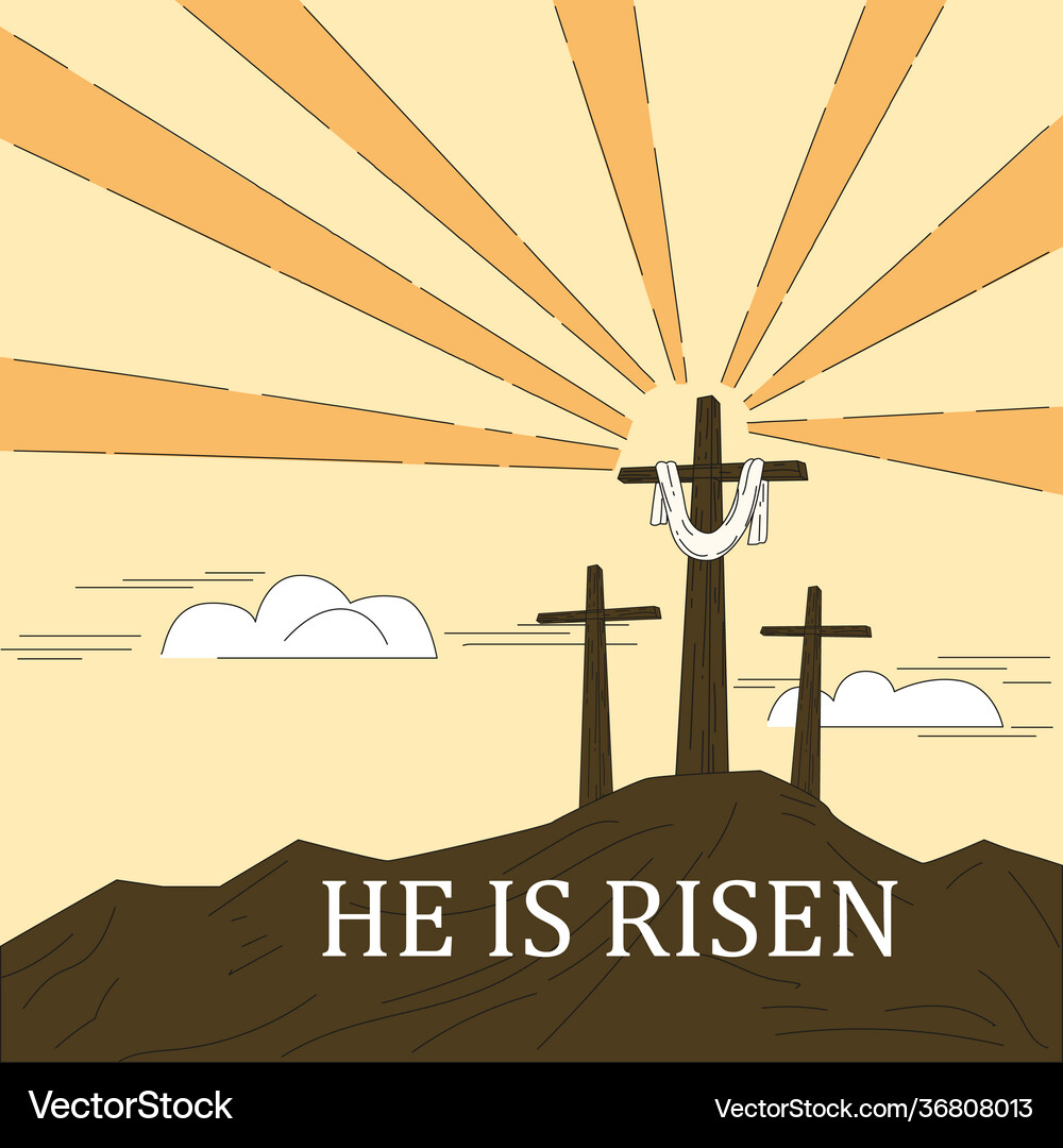 Christian cross on religious holiday easter Vector Image