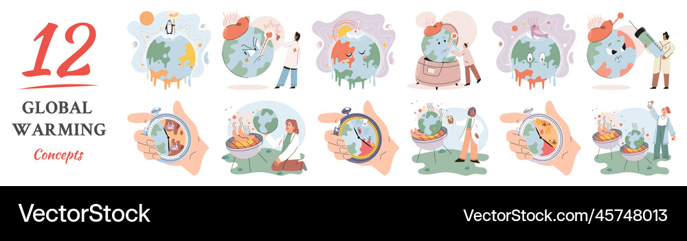 Climate change weather global greenhouse warming Vector Image