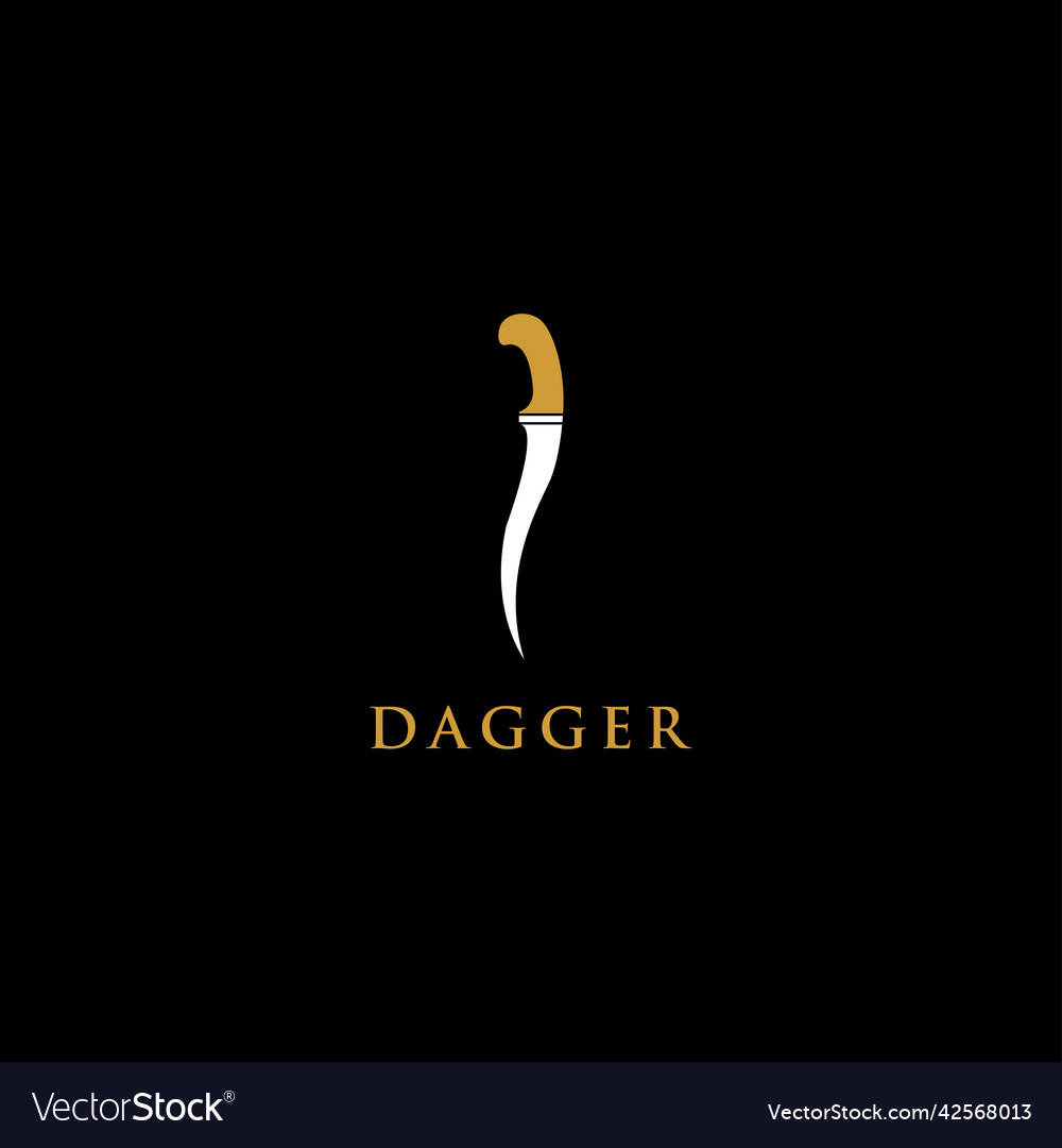 Dagger logo sharp blade design Royalty Free Vector Image