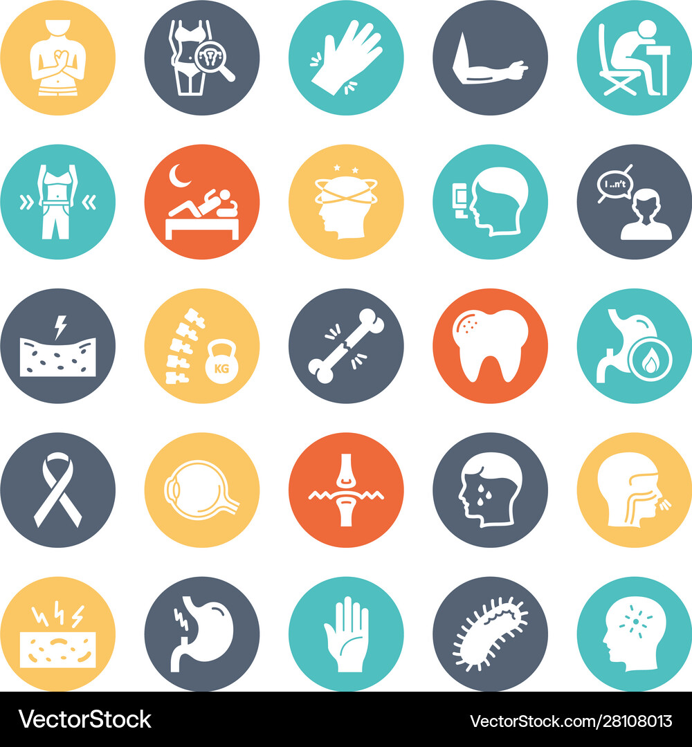 Diseases and treatment isolated icon every Vector Image