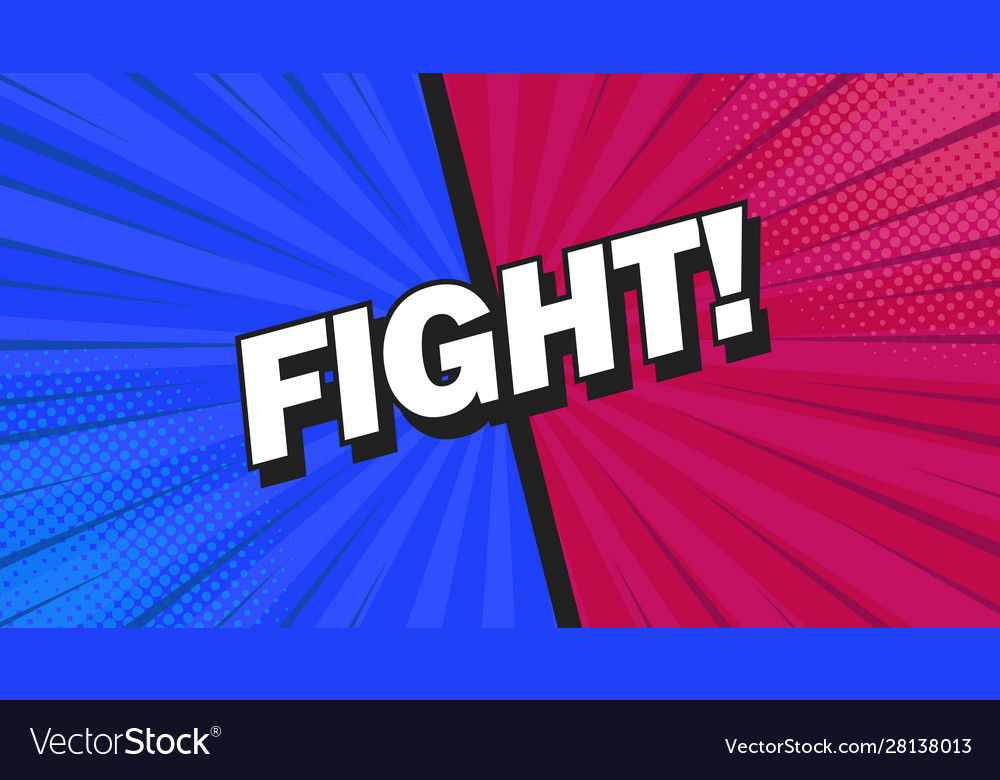 Fight background poster comic speech bubble Vector Image