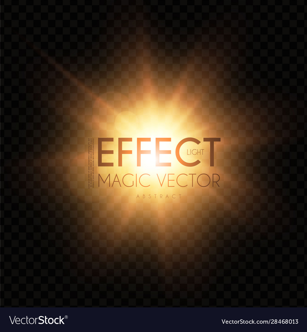 Flash light effect explosion on transparent Vector Image