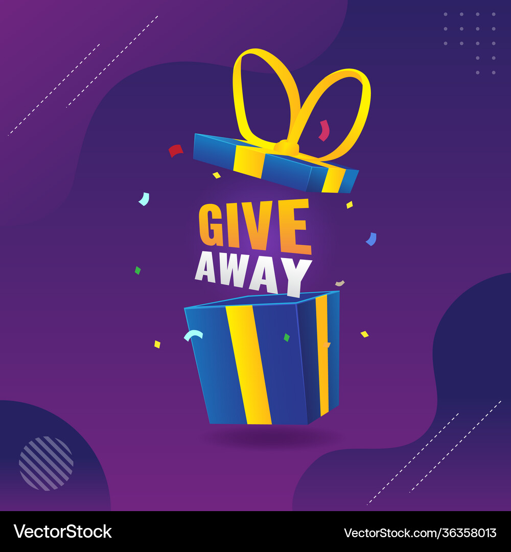Give away poster template for social media post Vector Image