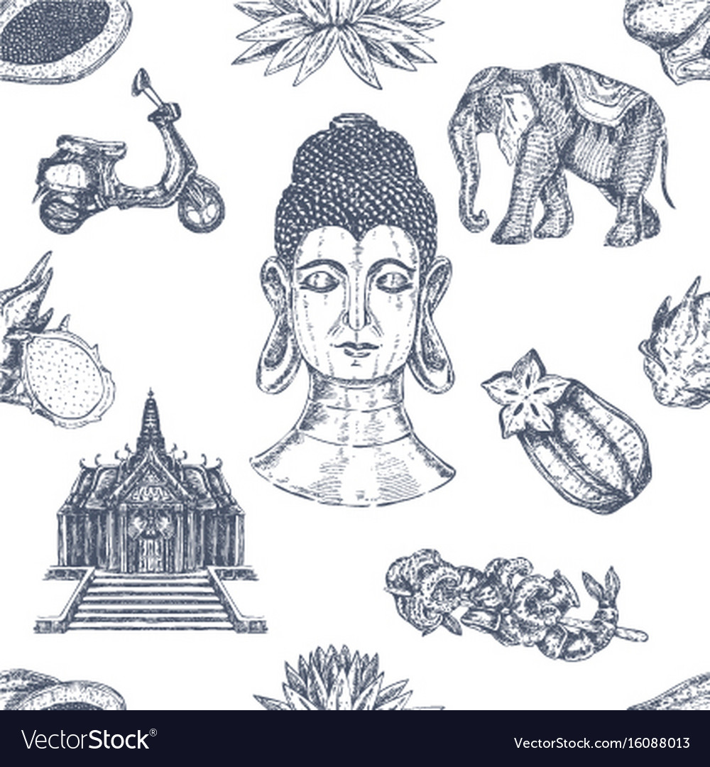 Hand drawn thai pattern Royalty Free Vector Image Hand drawn thai pattern Royalty Free Vector Image