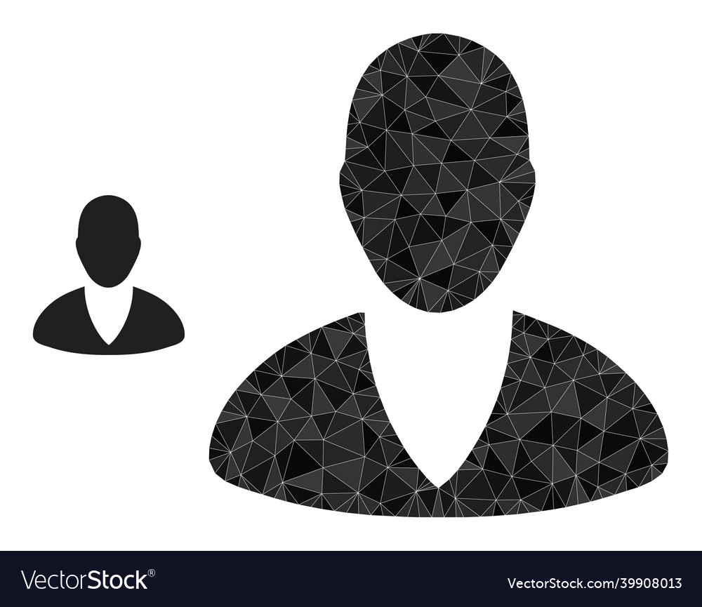 Lowpoly client profile icon Royalty Free Vector Image