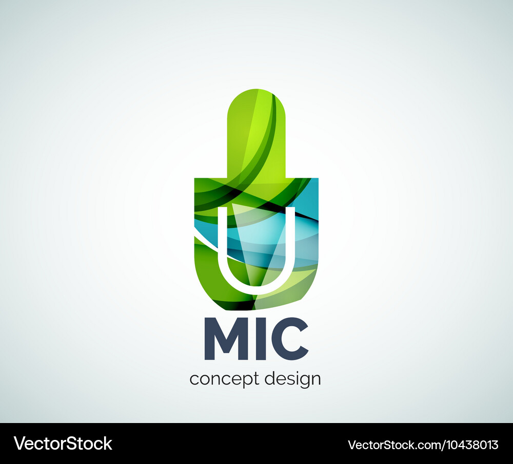 Microphone logo business branding icon Royalty Free Vector