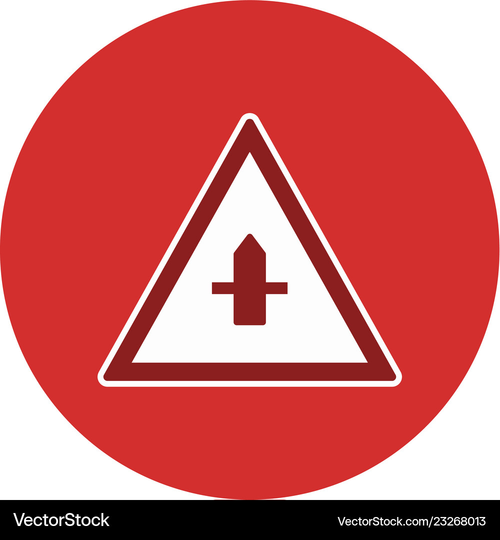 Minor cross road sign icon Royalty Free Vector Image