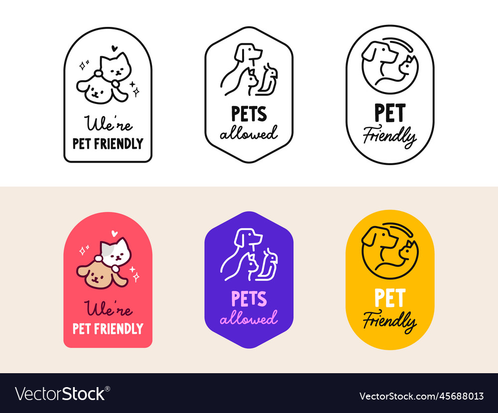 Pet-friendly label Royalty Free Vector Image - VectorStock