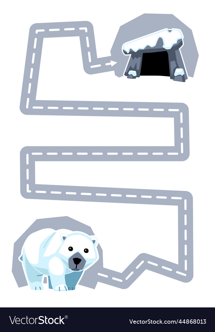 Polar Bear Handwriting Practice Worksheet Vector Image
