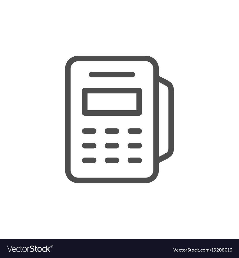 Pos terminal line icon Royalty Free Vector Image Pos terminal line icon Royalty Free Vector Image