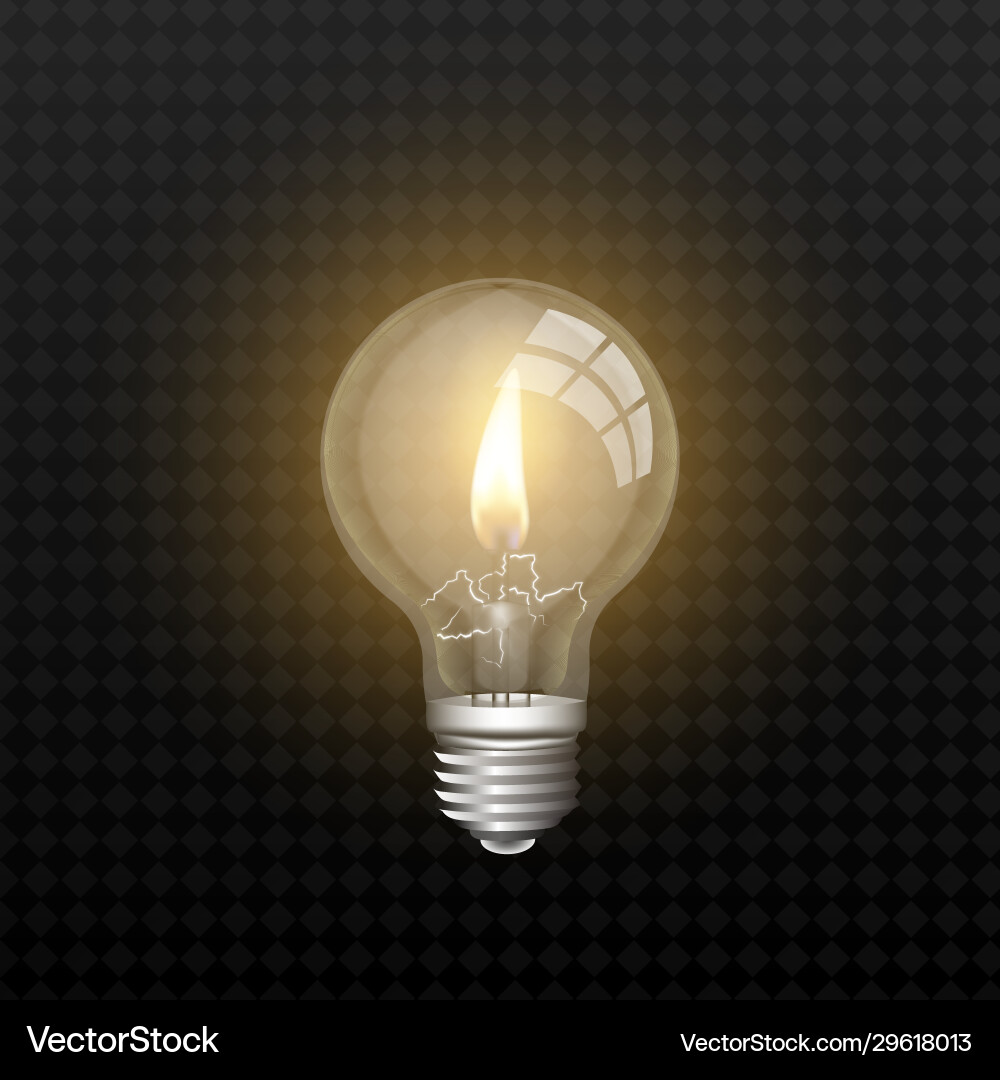 Realistic lamp with a candle inside on an isolated