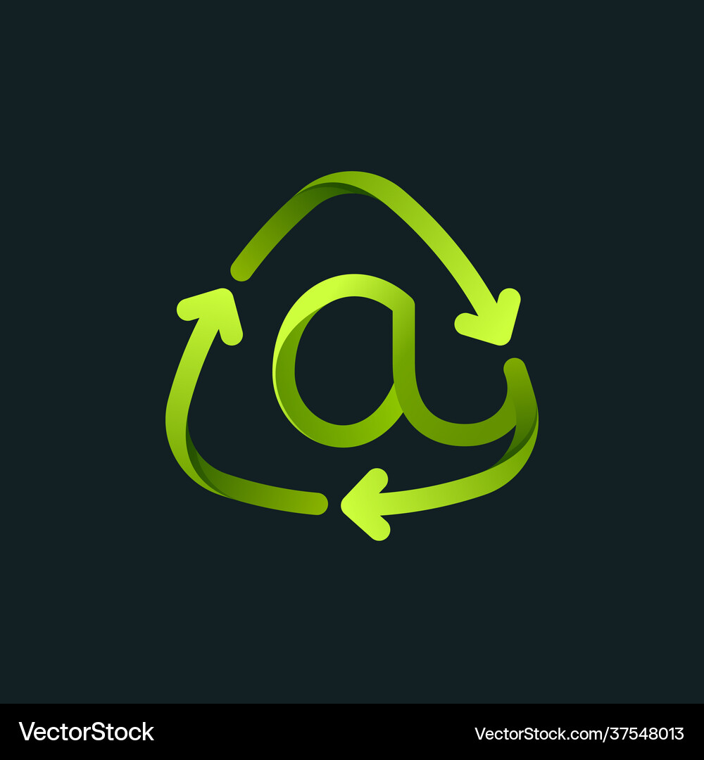 Recycling symbol with a letter line logo Vector Image
