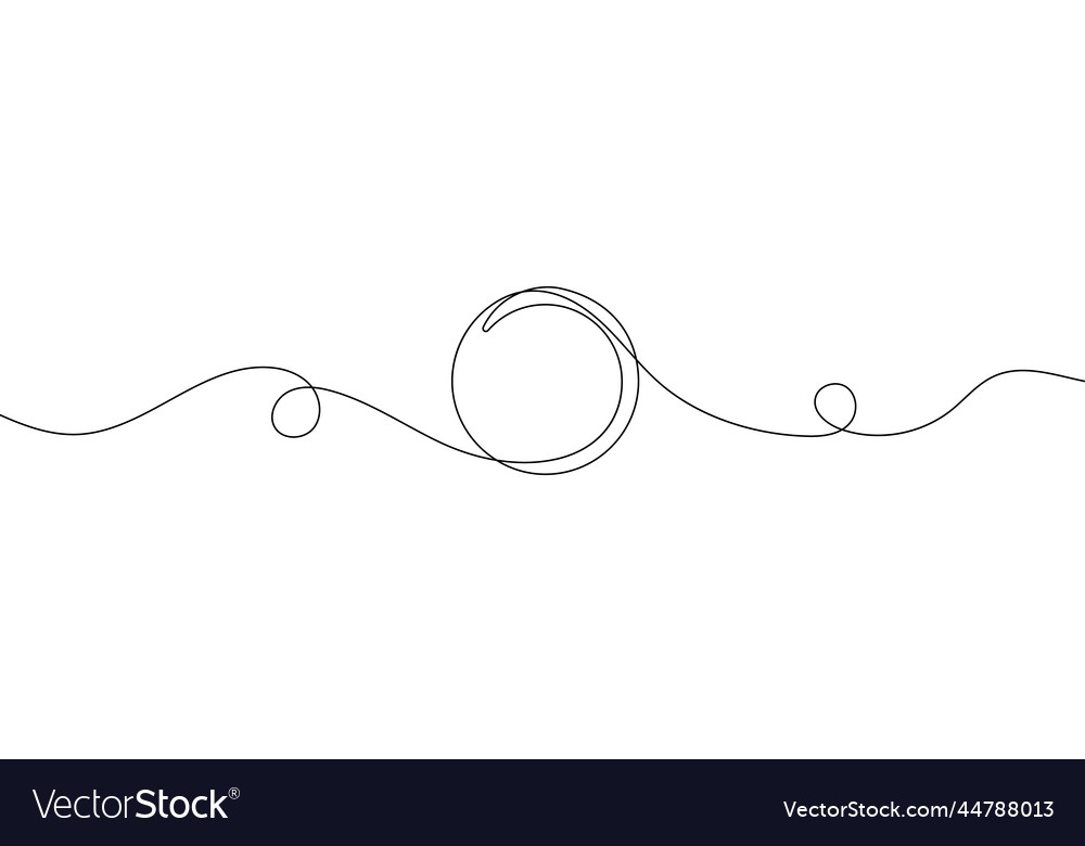 Round frame in continuous line drawing style line Vector Image