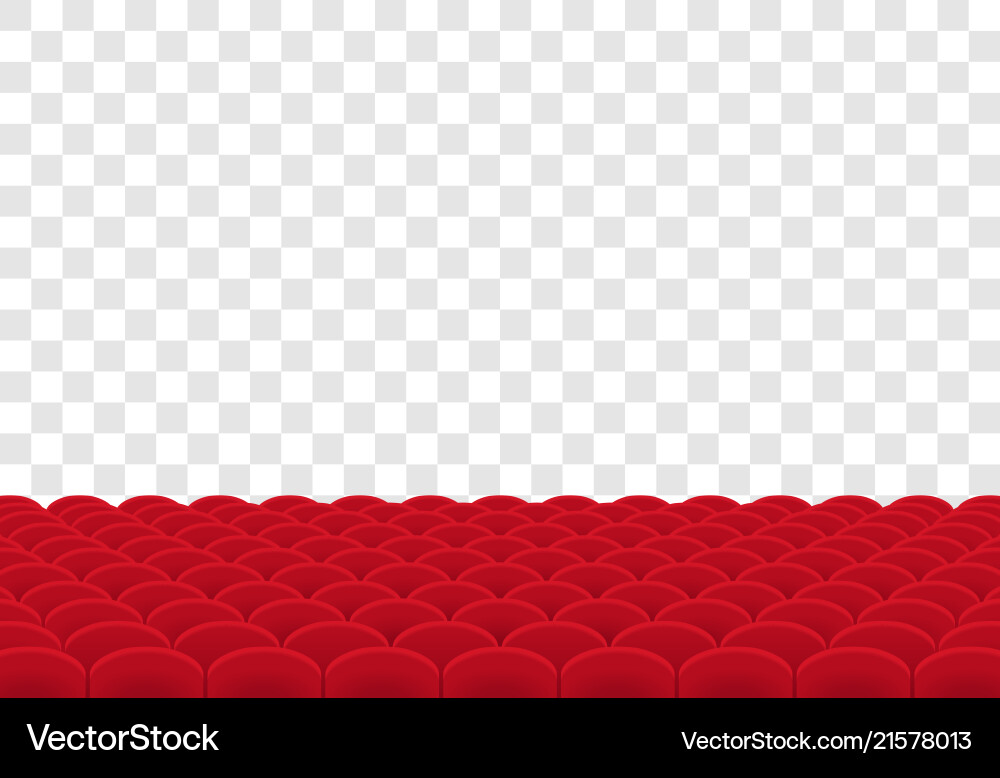 Rows of red seats on transparent background Vector Image