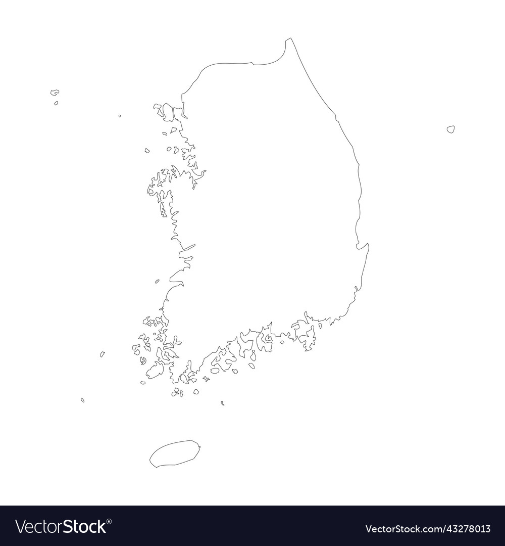 South korea country map outline Royalty Free Vector Image