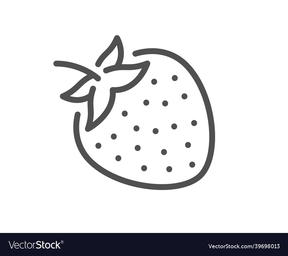 Strawberry line icon fruit food sign Royalty Free Vector