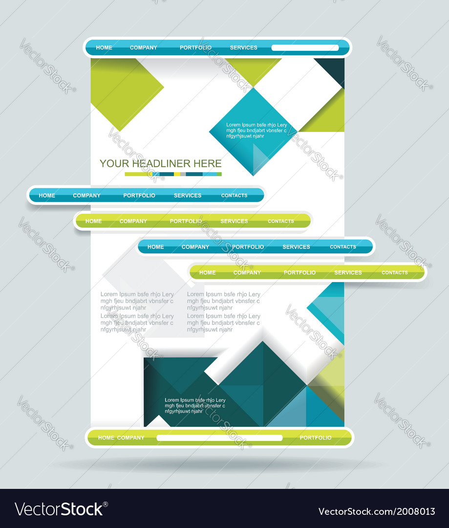 Web design navigation set Royalty Free Vector Image