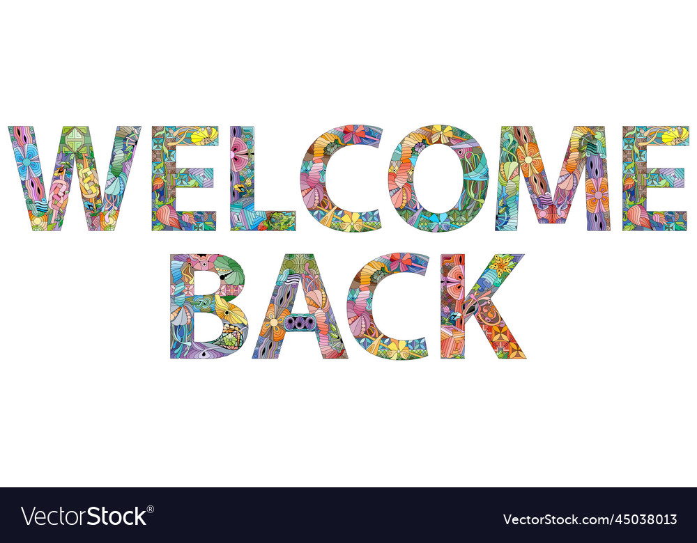 Welcome back decorative entangle object Royalty Free Vector