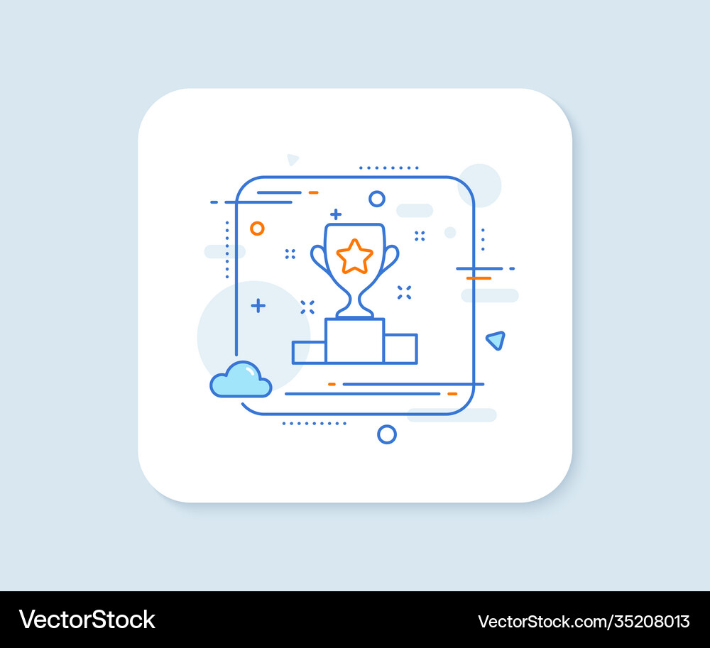 Winner cup line icon award trophy sign Royalty Free Vector