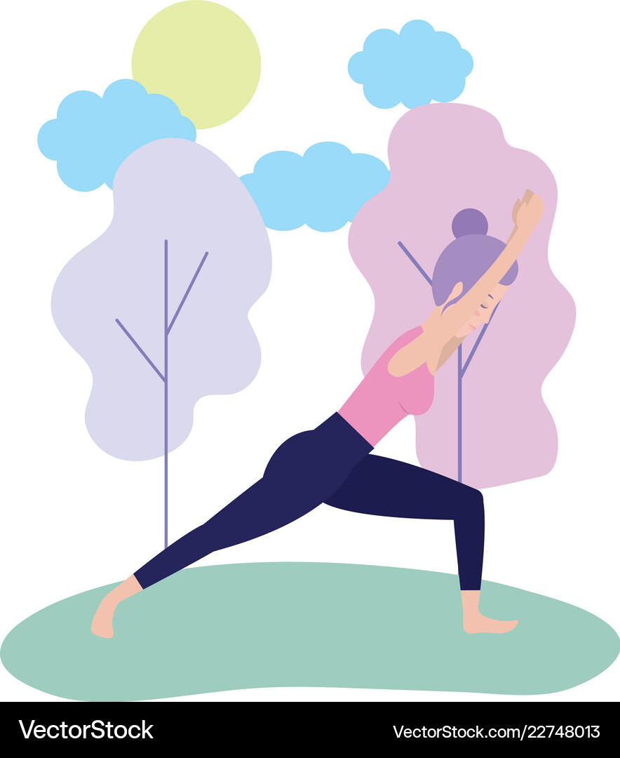 Woman and yoga Royalty Free Vector Image - VectorStock