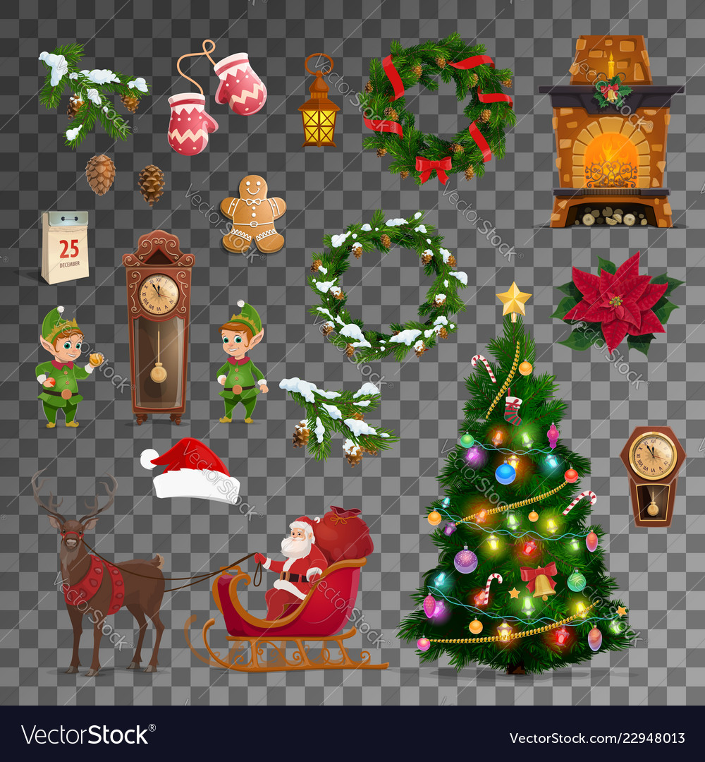 Year holiday objects Royalty Free Vector Image