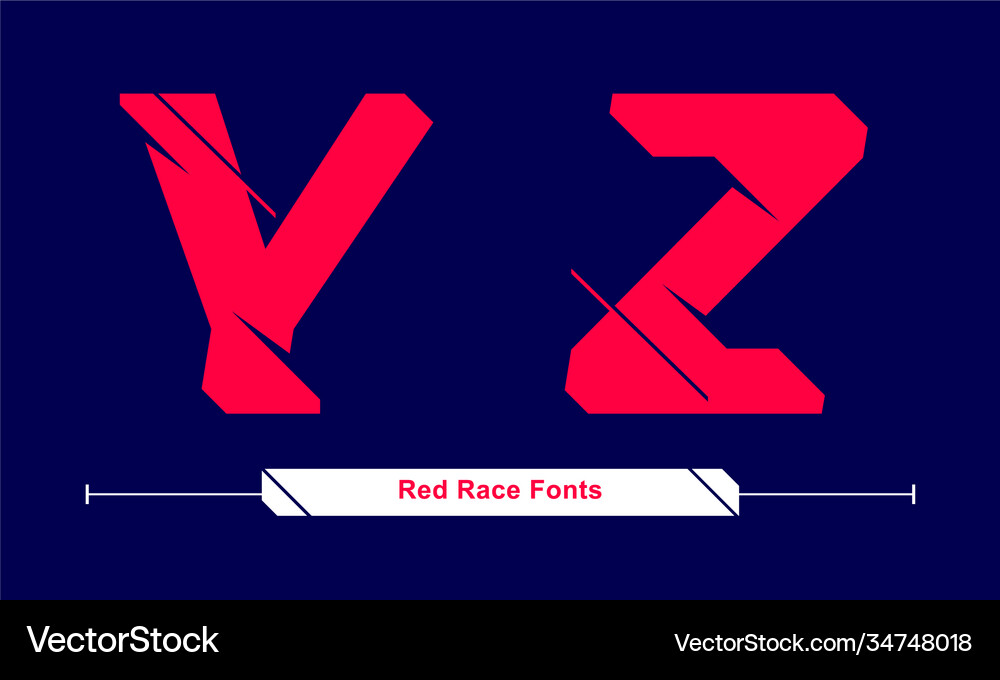Alphabet typography font red race speed modern Vector Image